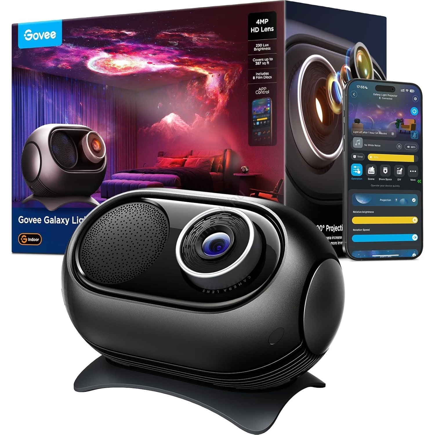 Govee - Galaxy Light Projector 2 Pro Matter Wi‑Fi hangszóróval | lampak.hu