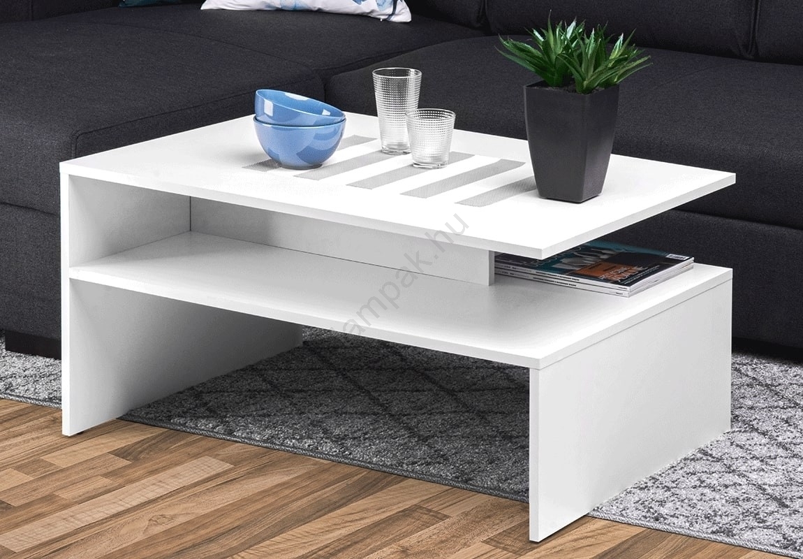 Kávésasztal DELCHI 45x90 cm fehér | lampak.hu