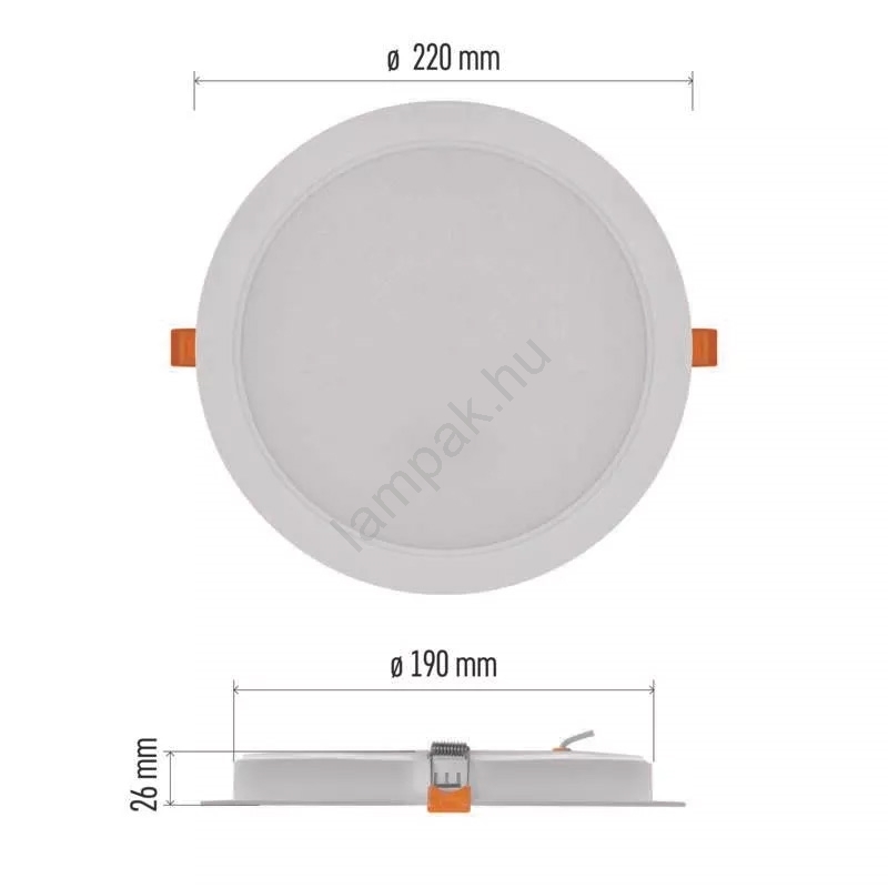 LED Beépíthető lámpa LED/24W/230V á. 22 cm fehér | lampak.hu
