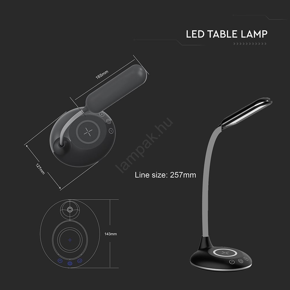 LED Érintős dimmelhető asztali lámpa LED/4W/5V 3000-6500K USB fekete | lampak.hu