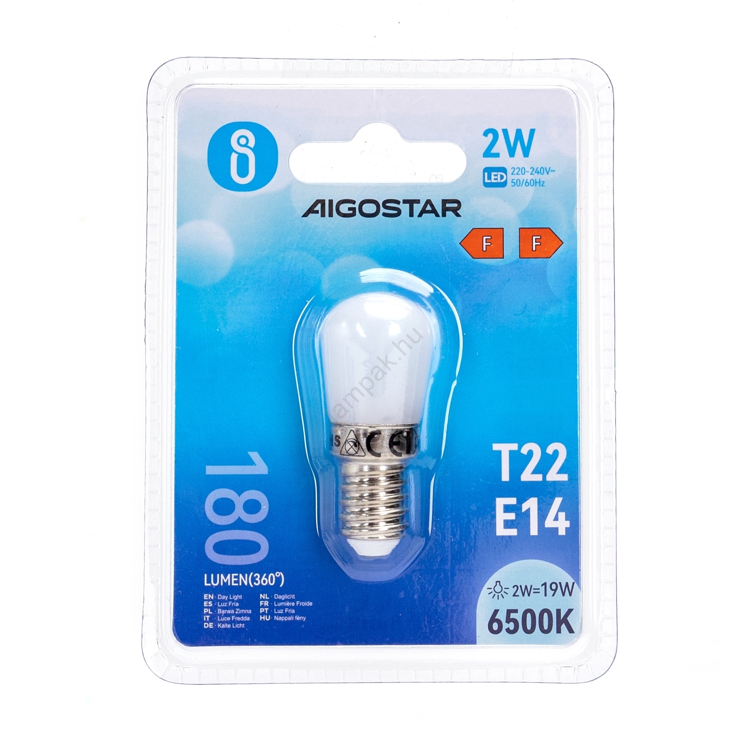 LED izzó hűtőszekrénybe T22 E14/2W/230V 6500K - Aigostar | lampak.hu