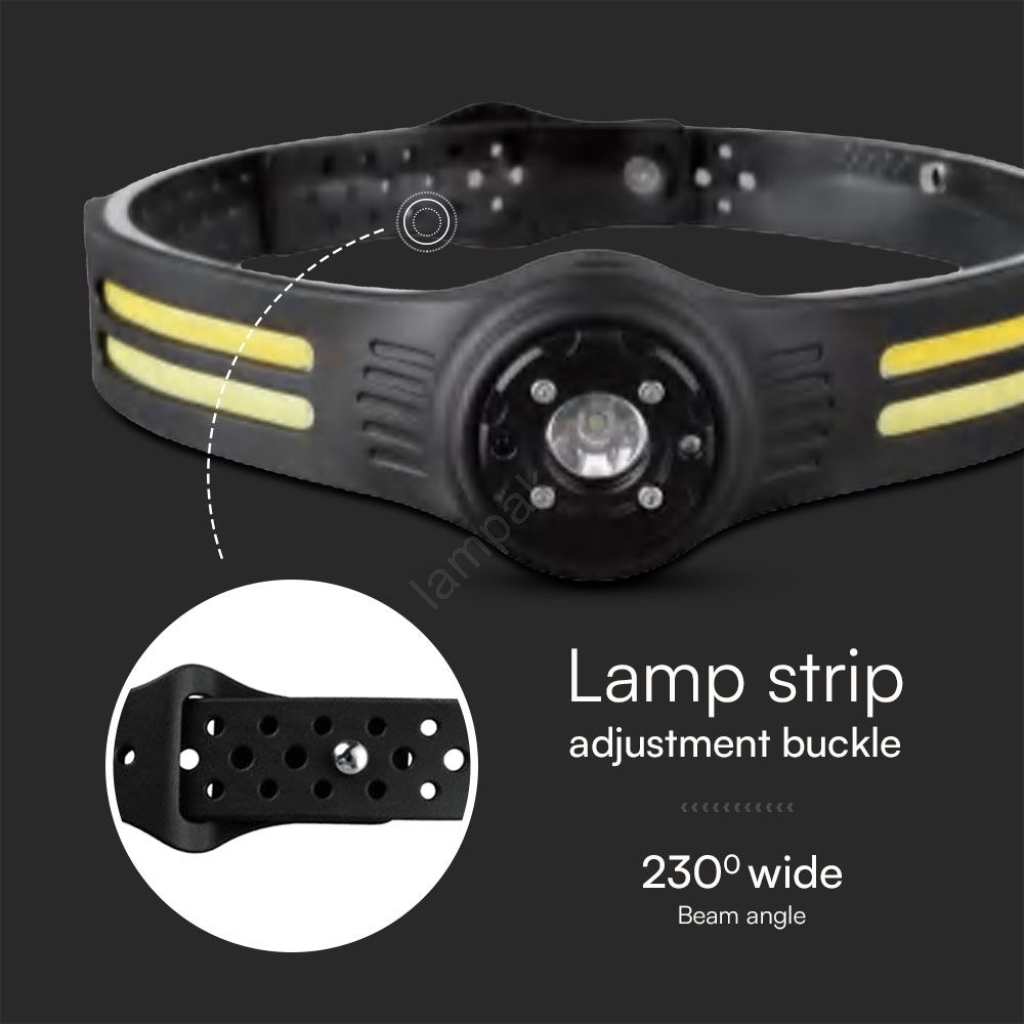 LED Újratölthető fejlámpa piros fénnyel USB LED/3W/5V IP43 470 lm 5 h ...